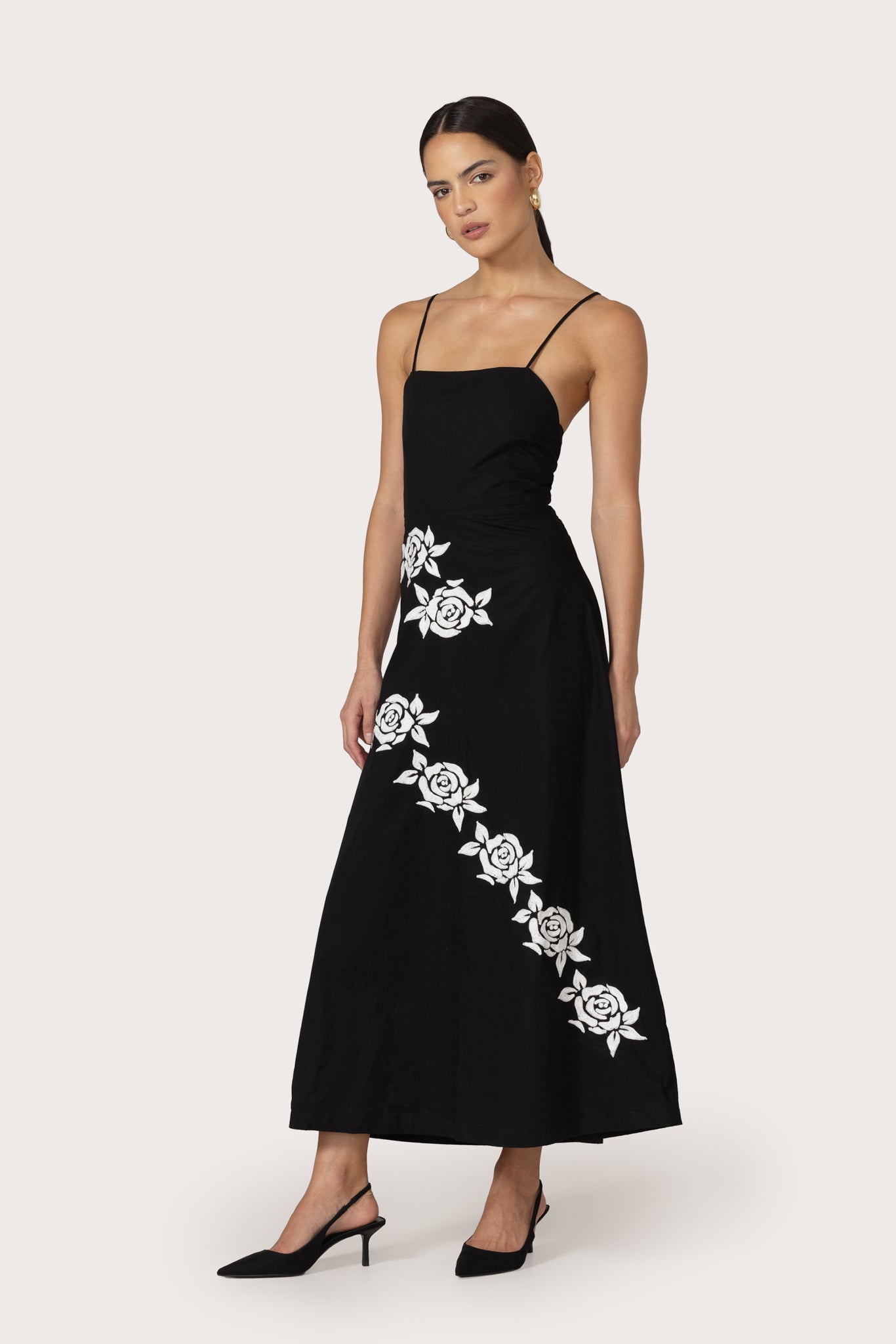 Nyla Maxi Dress in Odette Embroidery – Lusana